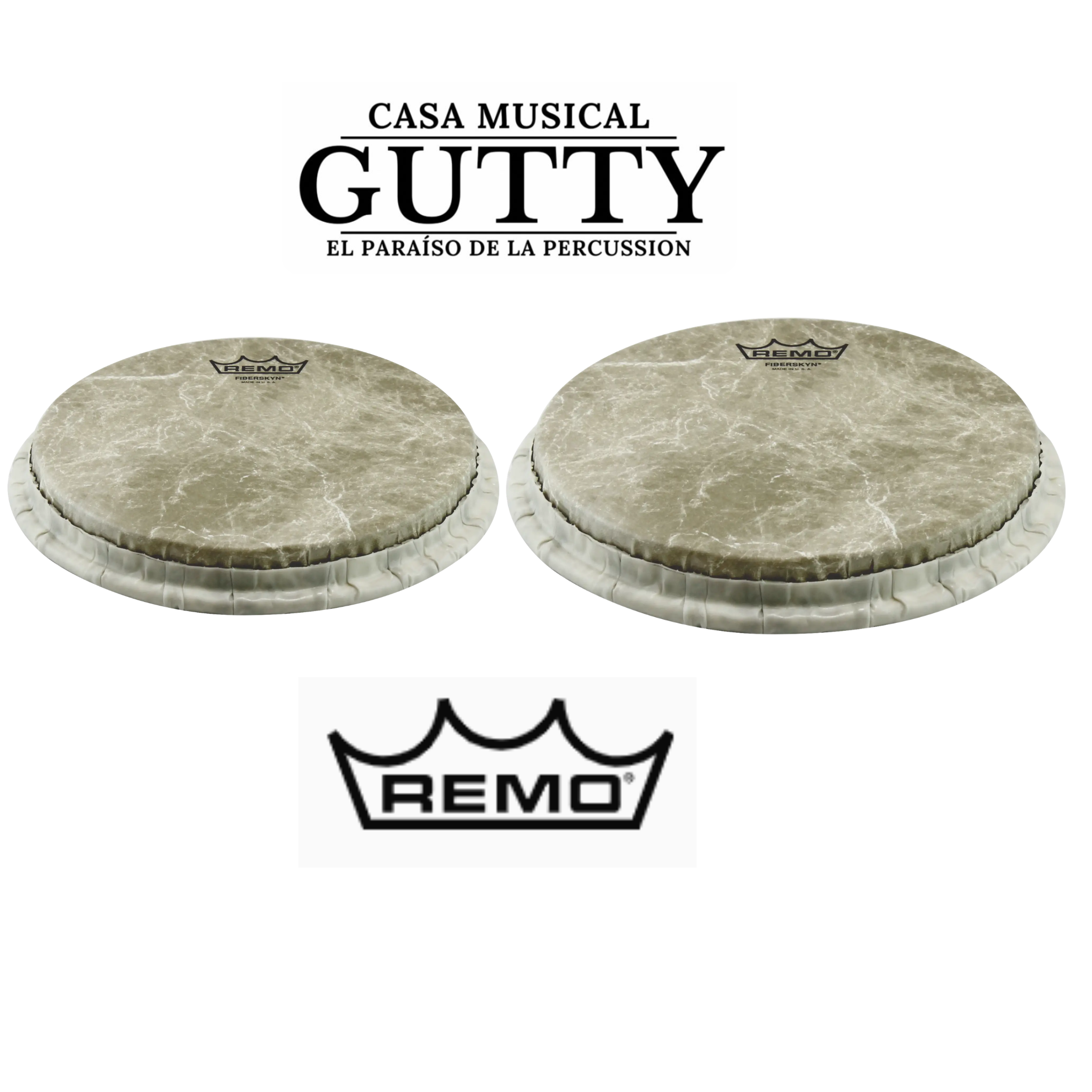 PAR DE PARCHES PARA BONGO FIBERSKYN REMO 8.5″ – 7,15 ″ ARO TUCKED ...